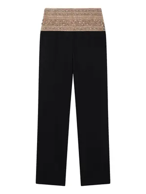 Stella McCartney Crystal-embellished Wool Trousers - Black