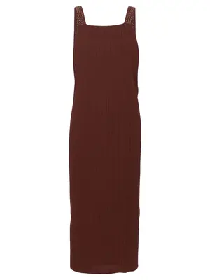 ALYSI Alysi Interwoven-Straps Plissé Midi Dress