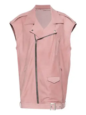 Rick Owens Biker-style Leather Waistcoat - Pink