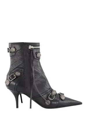 Balenciaga Cagole Buckle-detail Ankle Boots - Black