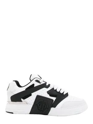 Philipp Plein Logo-embossed Leather Sneakers - White