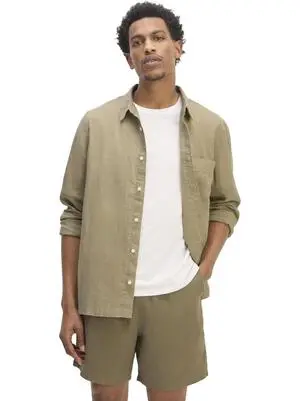Everlane Linen Straight Hem Shirt - Trench Coat Khaki