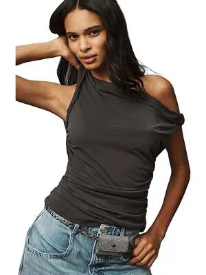 PILCRO One-shoulder Top - Charcoal