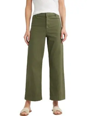 Frank & Eileen Wexford Wide Leg Cropped Pants - Hunter Green