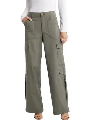 Wit & Wisdom High-Waist Cargo Pants Dusty Olive