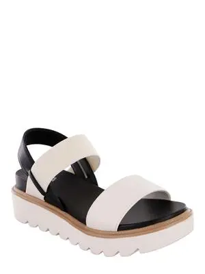 Mia Jene Platform Wedge Sandal - White/black