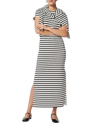 Spanx SPANX® Airessentials Stripe Side Slit Maxi Dress Porcelain Ground