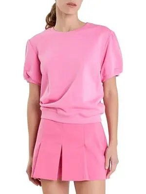 English Factory Short Sleeve French Terry Sweatshirt - Pink