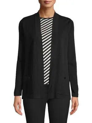 Anne Klein Malibu Open Front Cardigan - Black