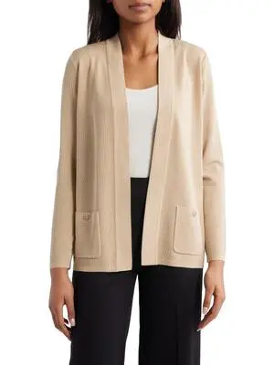 Anne Klein Malibu Open Front Cardigan - Latte