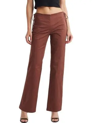 MISTRESS ROCKS Lace-up Stretch Twill Pants - Coffee Bean