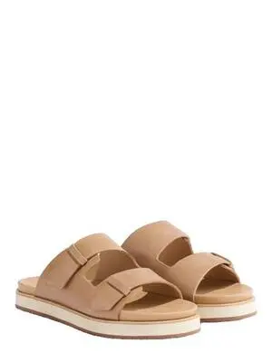 Nisolo Ella Go-To Platform Slide Sandal Almond