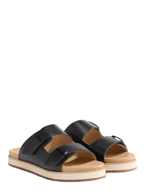 Nisolo Ella Go-To Platform Slide Sandal Black