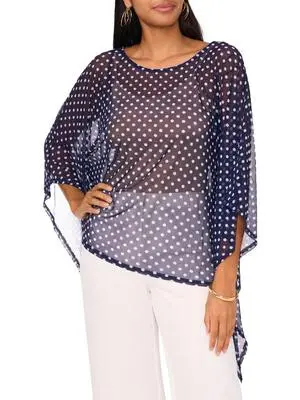 Chaus Dot High-low Tunic Top - Navy/ivory