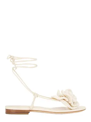 MAGDA BUTRYM Magda Butrym Wrap Around Flat Flower Sandal
