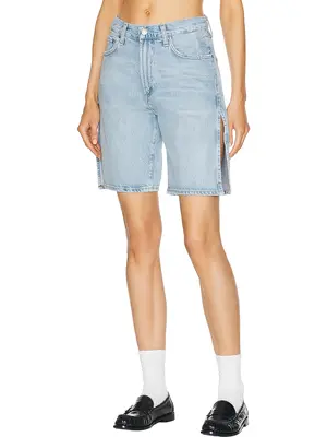 AGOLDE Vida High Rise Relaxed Straight Denim Shorts - Fragment