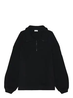 Saint Laurent Sweat Col Montant De In Black - Noir