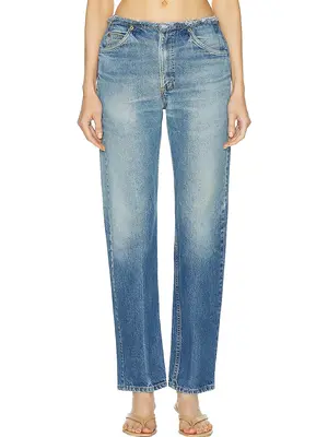 ALIGRACE Vintage Undone Mini Rise Jeans - Medium Dark Wash