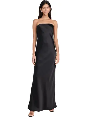 Norma Kamali Norma Kamali Bias Strapless Gown Black-9