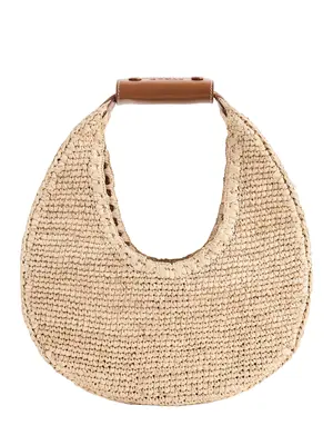 Staud Moon Raffia Tote - Natural/tan