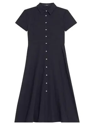 THEORY Theory Good Linen Midi Shirt Dress