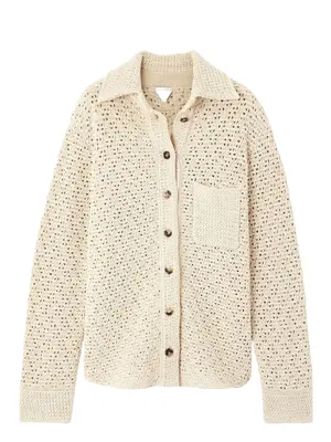 Bottega Veneta Crocheted Cotton Shirt - Ivory
