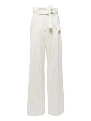 Max Mara Xero Pinstripe Palazzo Pants - White
