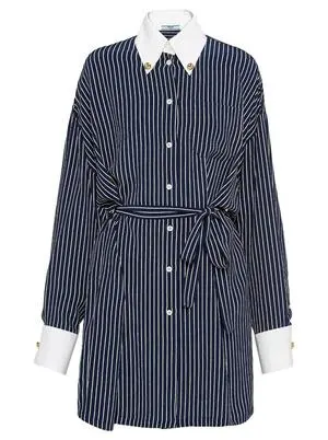 Prada Marocain Shirt Dress - Blue