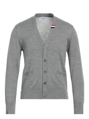 Thom Browne Cardigan In Virgin Wool And Polyamide - Grey