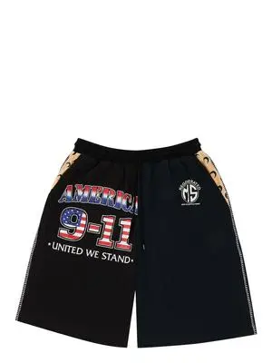 MARINE SERRE Regenerated Graphic Print Bermuda Shorts - Black