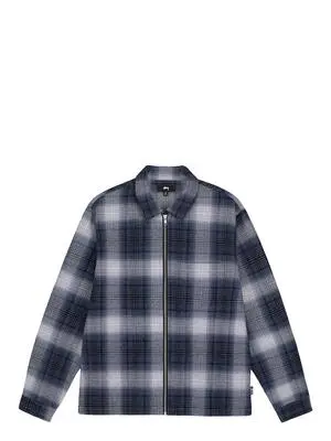 StÜssy Jack Shadow Plaid Zip Shirt - Blue