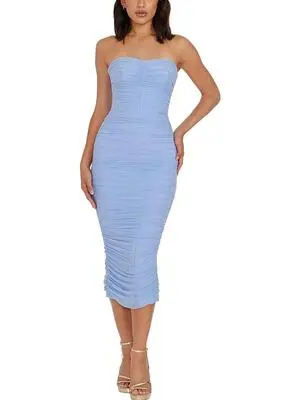 Dress The Population Heather Ruched Bodycon Dress - Sky