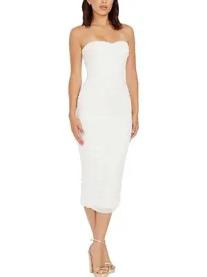 Dress The Population Heather Ruched Bodycon Dress - White