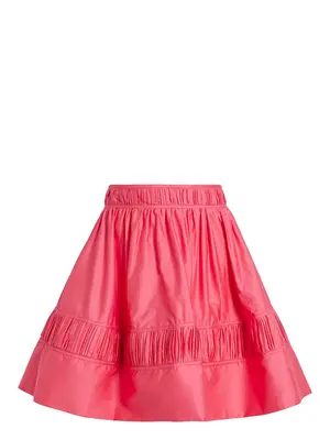 Aje Calder Pintucked Mini Skirt - Papaya