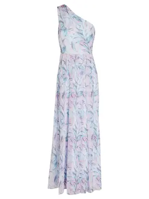 MIKAEL AGHAL One-shoulder Printed Maxi Dress - Lilac