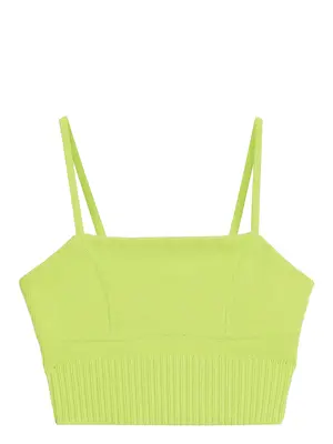 Aje Aje. Coronil Cropped Knitted Top Bright Green