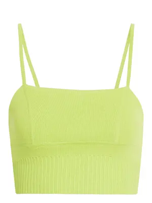 Aje Aje. Coronil Cropped Knitted Top Chartreuse