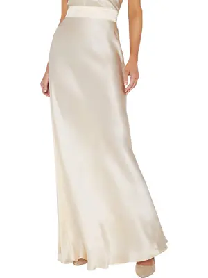 L'Agence L'Agence Ryker Silk Maxi Skirt Pearl