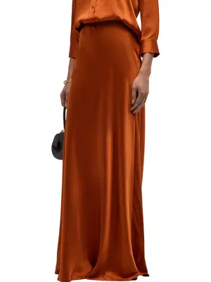 L'Agence L'Agence Ryker Silk Maxi Skirt Sienna