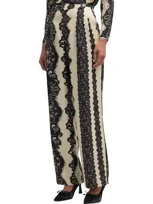 Libertine Venetian Lace Trousers - Blkiv