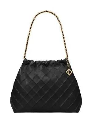 Tory Burch Tory Burch Fleming Drawstring Hobo Bag Black