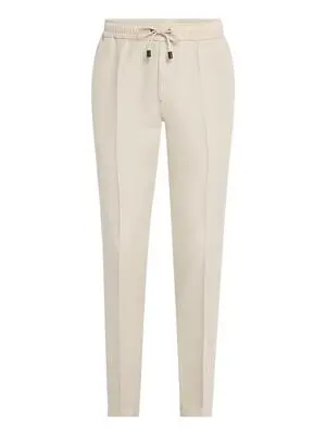 Isaia Cotton-linen Drawstring Pants - Light Brow