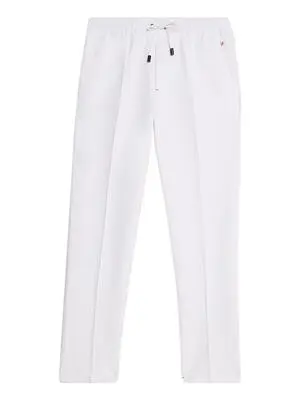 Isaia Cotton-linen Drawstring Pants - Open White