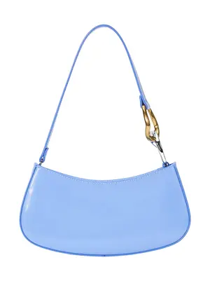 Staud STAUD Ollie Leather Shoulder Bag Blue Hydrangea