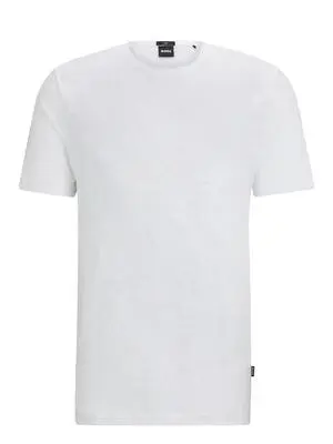 BOSS Crew-neck Linen T-shirt - White