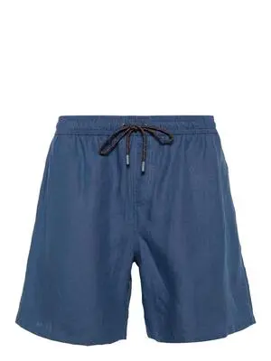 Sease Drawstring-waist Hemp Shorts - Blue