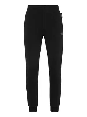 PLEIN SPORT Logo-appliqué Elasticated-waist Track Pants - Black
