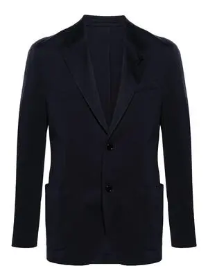 LARDINI Single-breasted Wool-blend Blazer - Blue