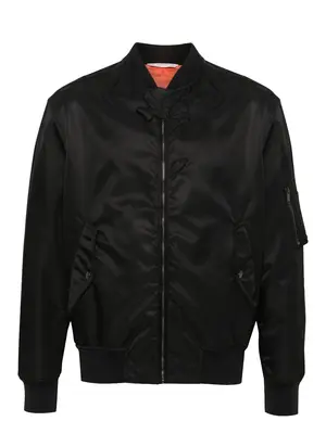 Valentino Garavani Floral-embroidered Bomber Jacket - Black