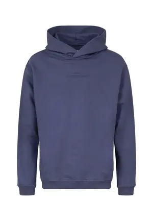 MAISON MARGIELA Logo-embroidered Cotton Hoodie - Blue